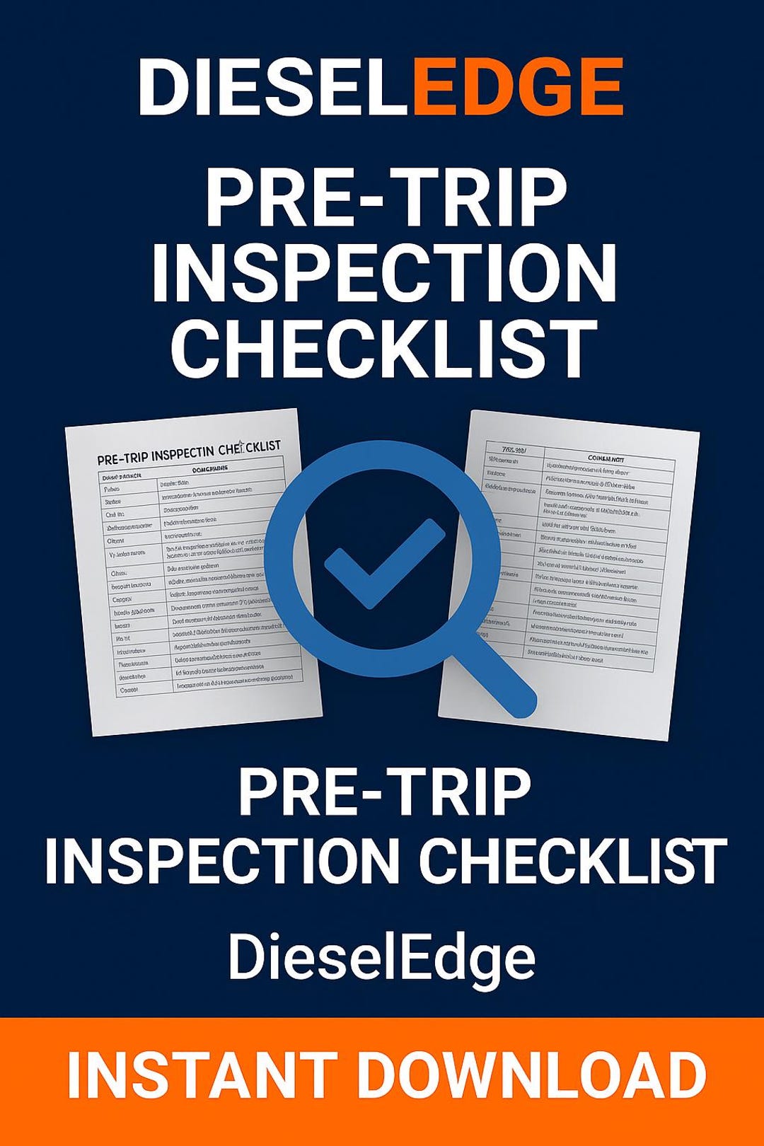 Pre-trip Inspection Checklist | DOT Compliance Truck Driver Form ...