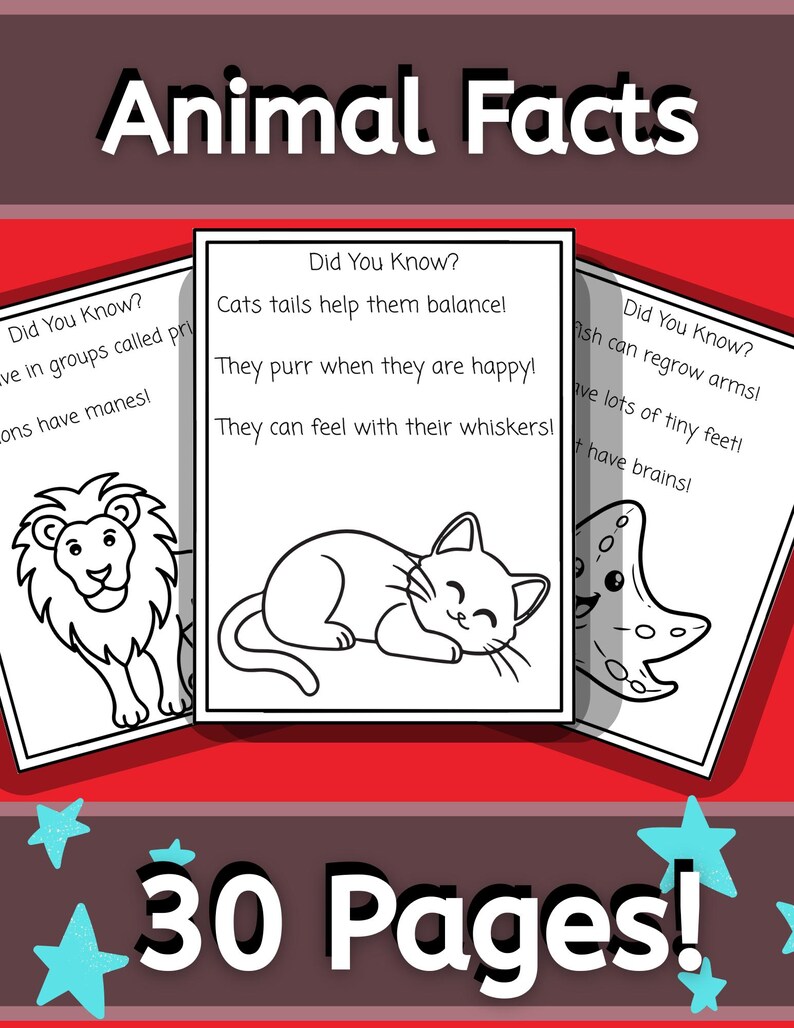 Animal Facts Coloring Pages | 30 Fun & Educational Sheets for Kids Ages ...