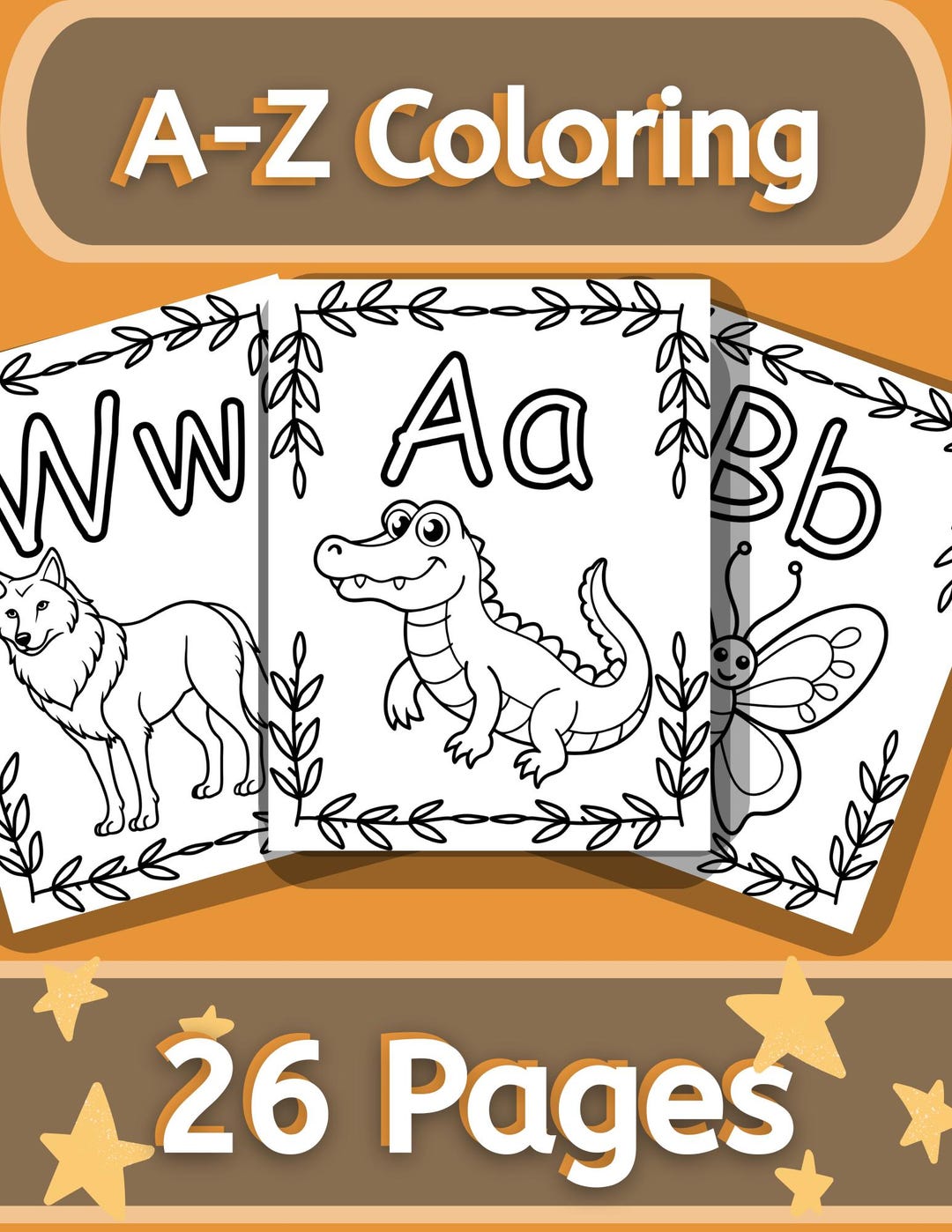 A-Z Animal Alphabet Coloring Pages: Printable Learning Worksheets (PDF ...