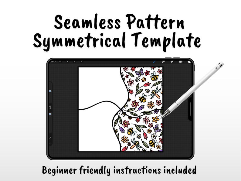 Symmetrical Seamless Pattern Template | Repeat Pattern Guide for ...