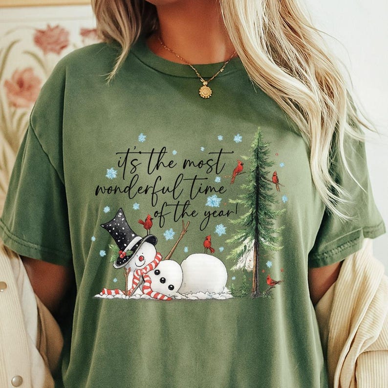 Snowman and Cardinal Christmas Design, Winter Clipart (PNG) - Etsy