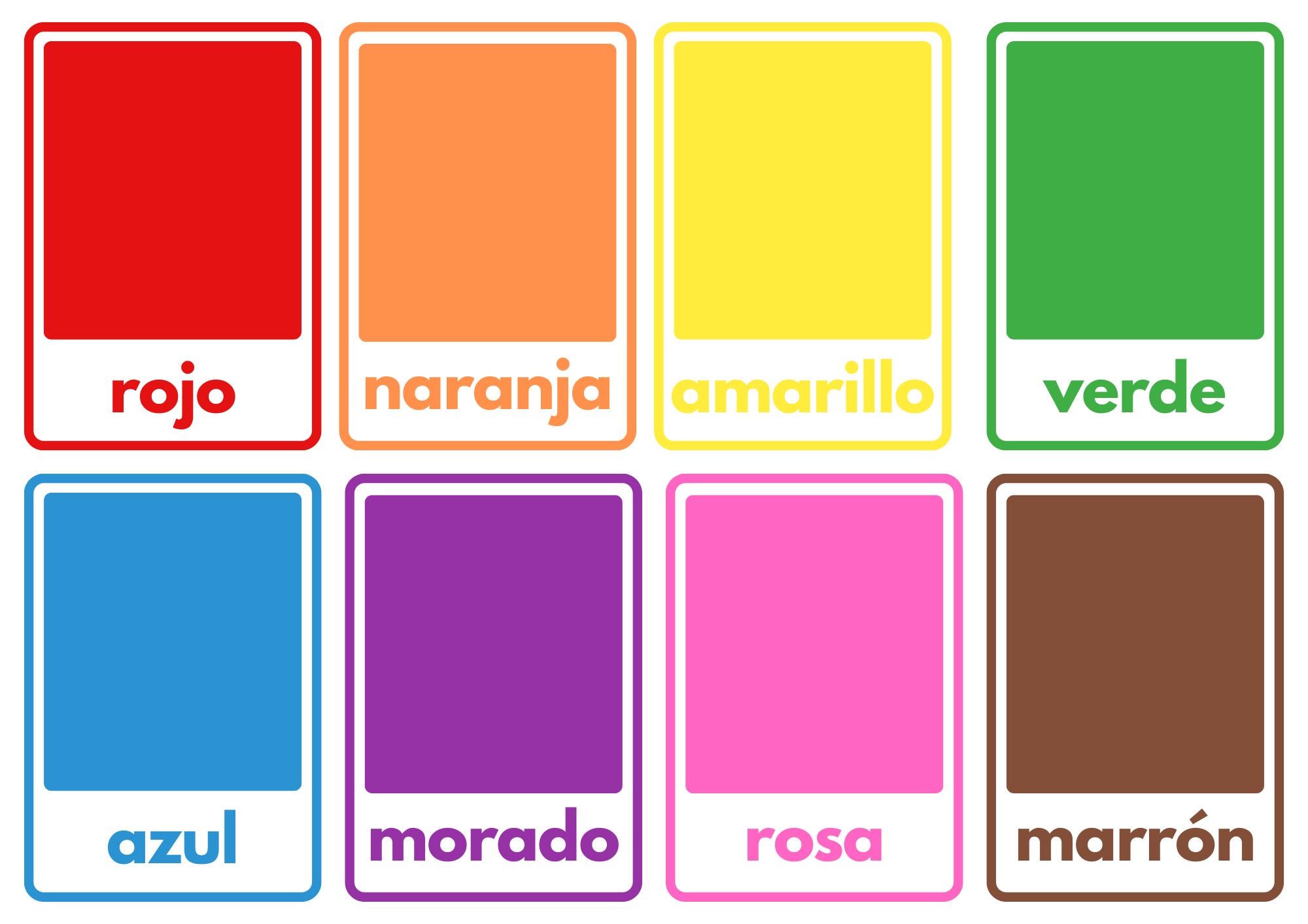 Spanish Colors Flashcards - Etsy