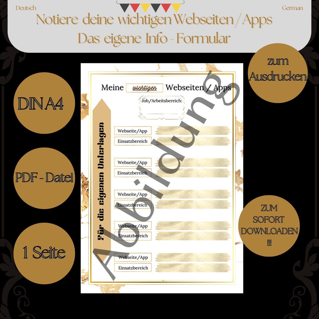 Website & Engagement Tracker | PDF Template | 1 A4 Page | Marble Gold ...