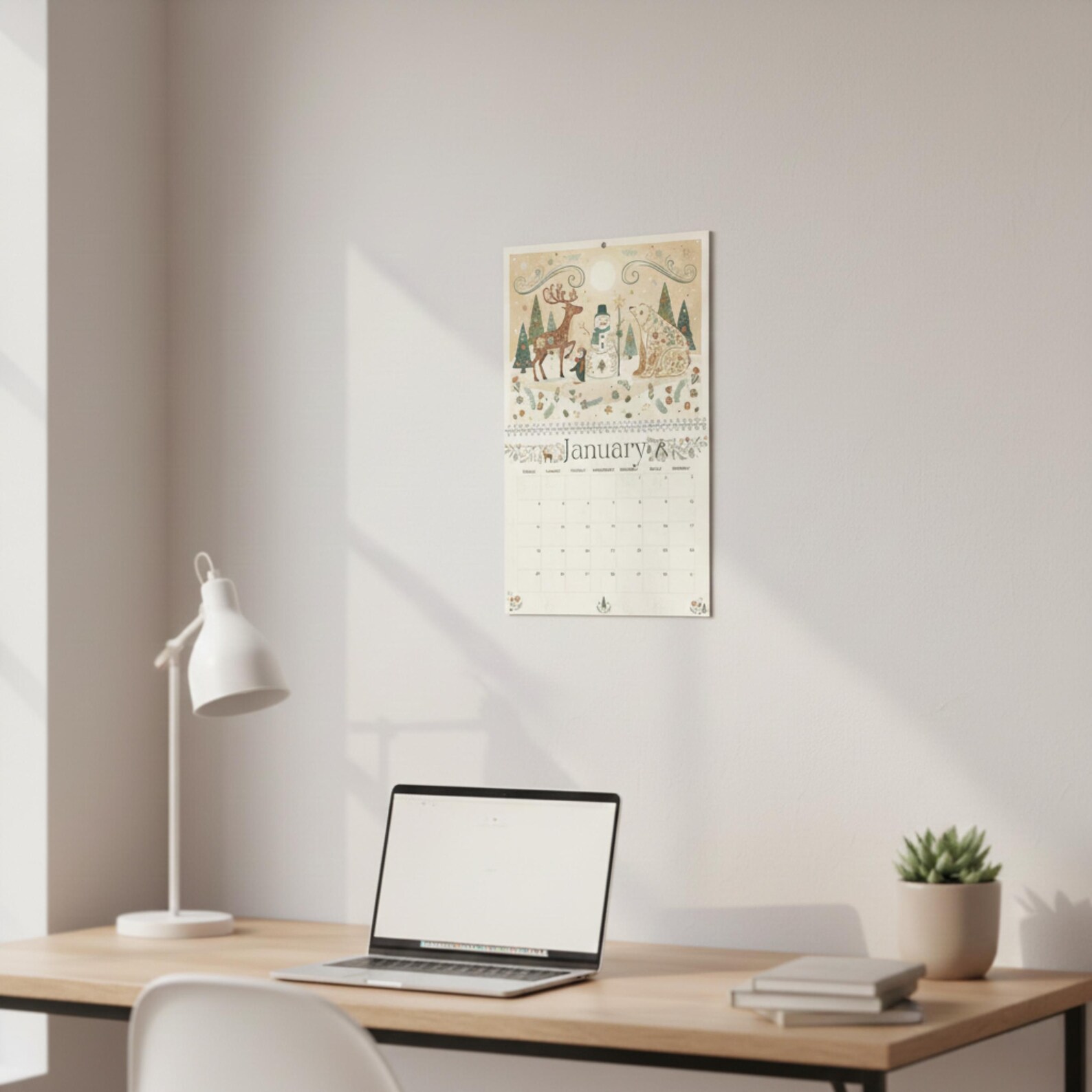 Scandinavian Hygge Wall Calendar| 12-month Nordic Folk Art Home ...