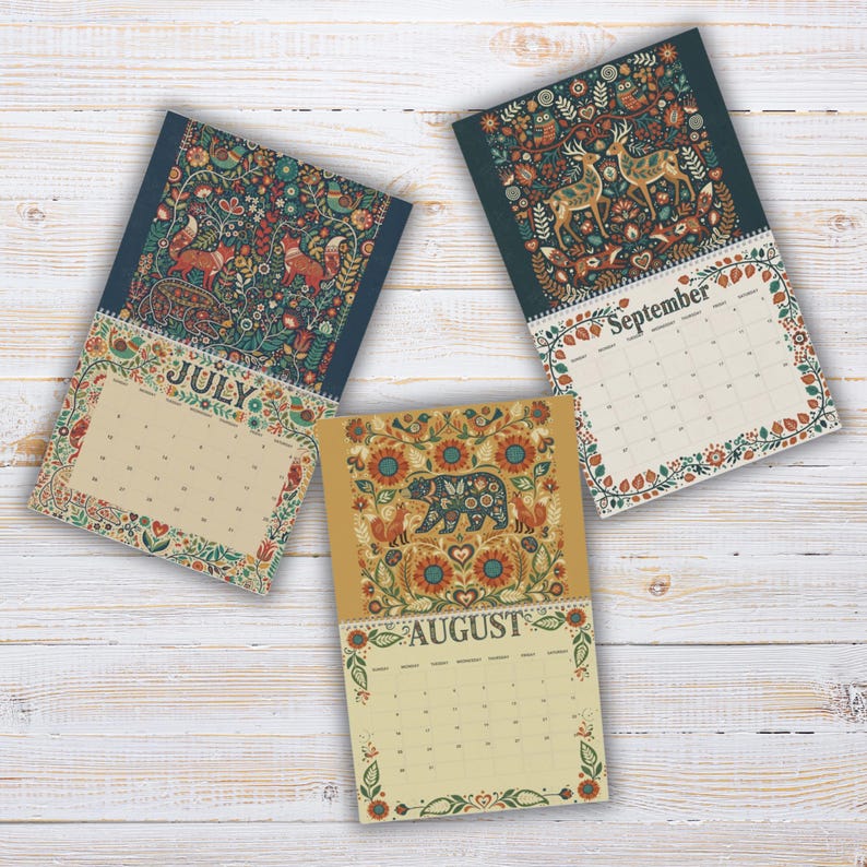 2026 Scandinavian Hygge Wall Calendar| 12-month Nordic Folk Art Home ...