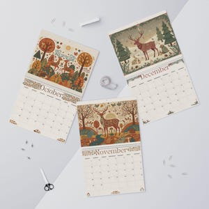 Scandinavian Hygge Wall Calendar| 12-month Nordic Folk Art Home ...