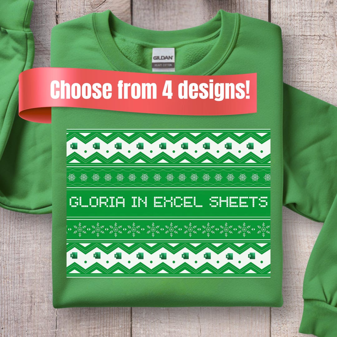 Excel Ugly Christmas Sweater Sweatshirt Gift for Co-worker, Spreadsheet ...