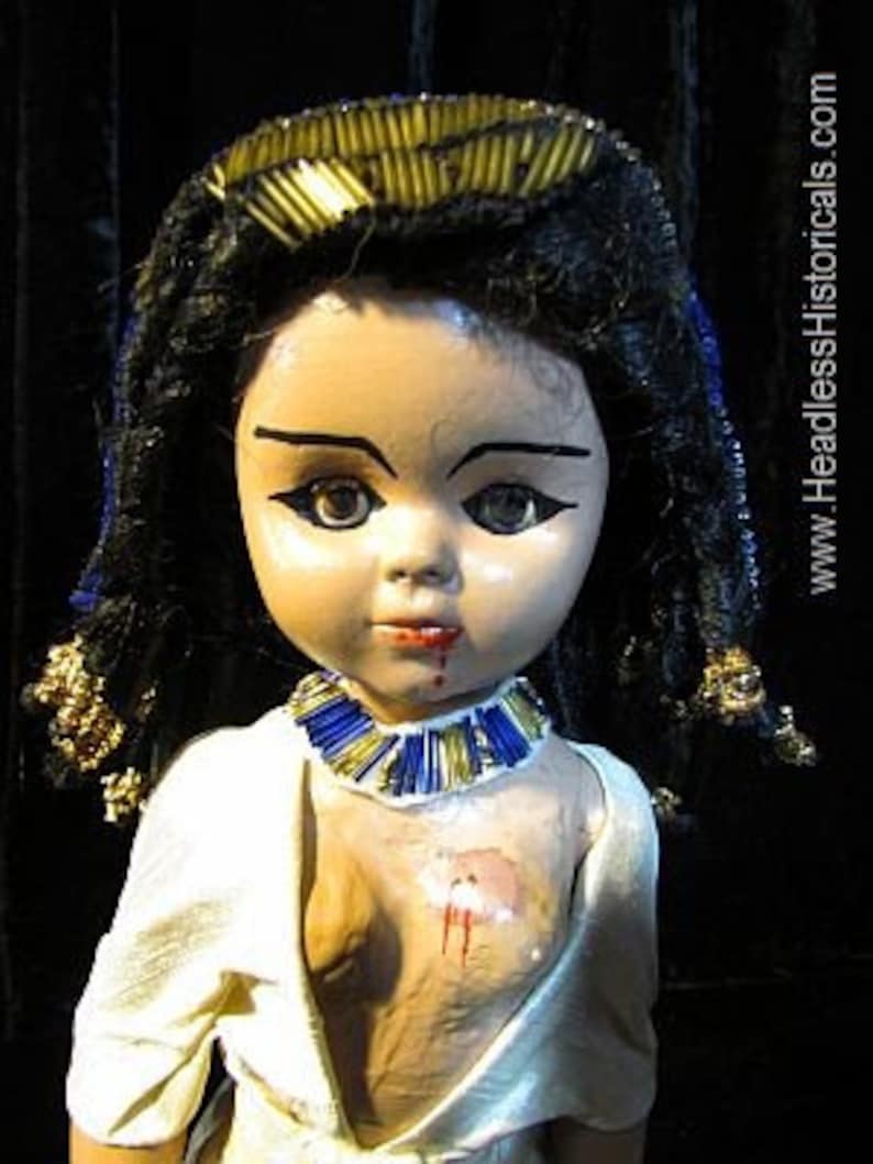Egyptian Queen Cleopatra - Suicide by Snake Bite. Gruesome Effigy Doll ...