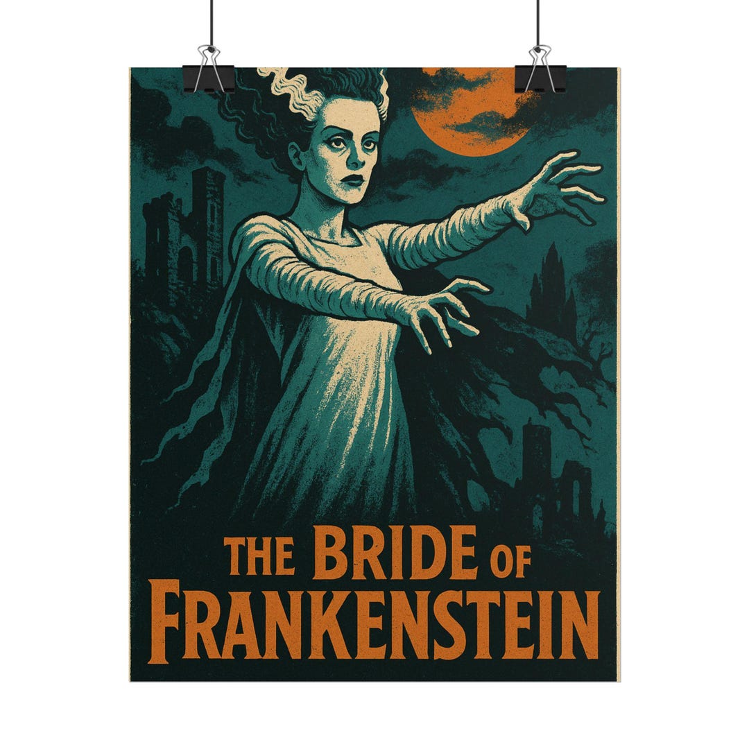 Vintage Bride of Frankenstein Poster: Gothic Horror Movie Art - Etsy