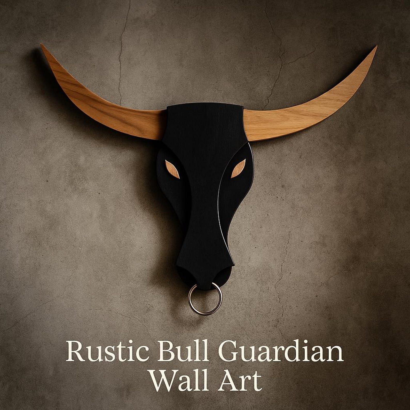 Rustic Wooden Bull Head Wall Art: Farmhouse Western Decor (20x15 Inch ...