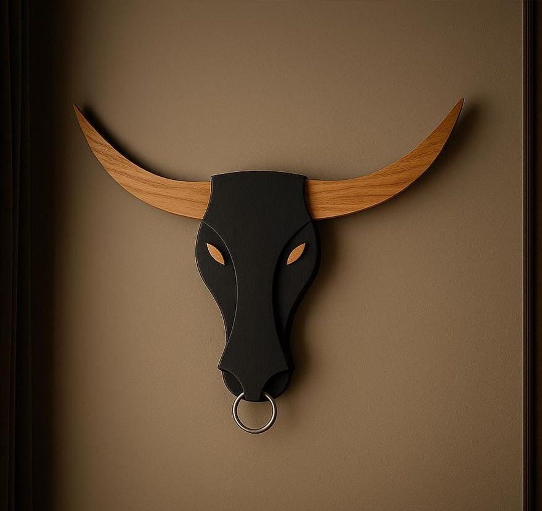 Rustic Wooden Bull Head Wall Art: Farmhouse Western Decor (20x15 Inch ...