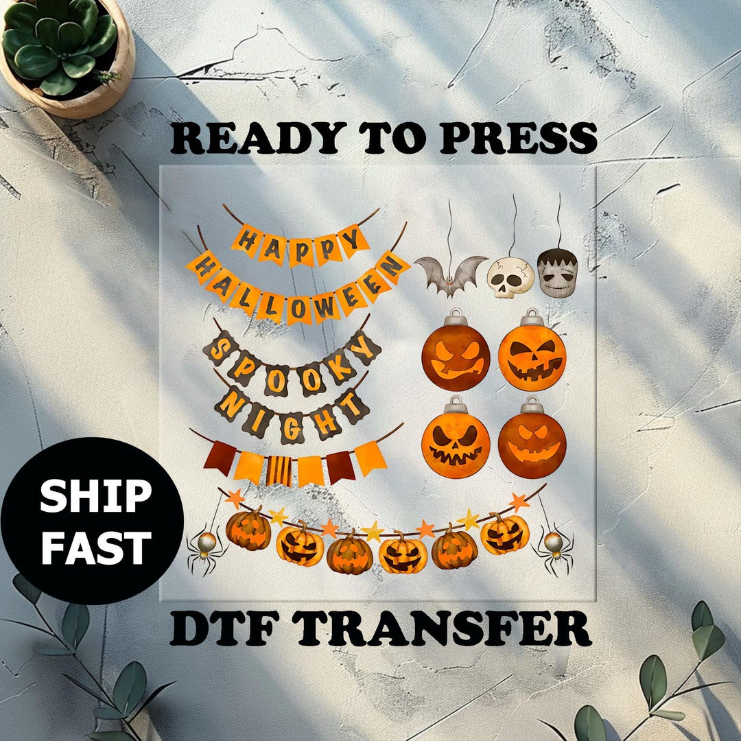 Happy Halloween Spooky Night DTF Transfer: Dtf Transfers Ready for ...