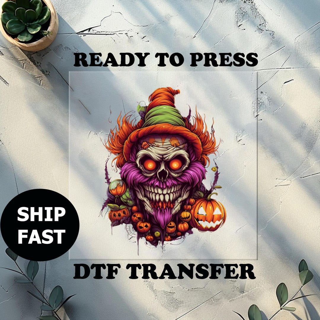 Scary Joker Skeleton DTF - Spooky Halloween Heat Transfer - Etsy