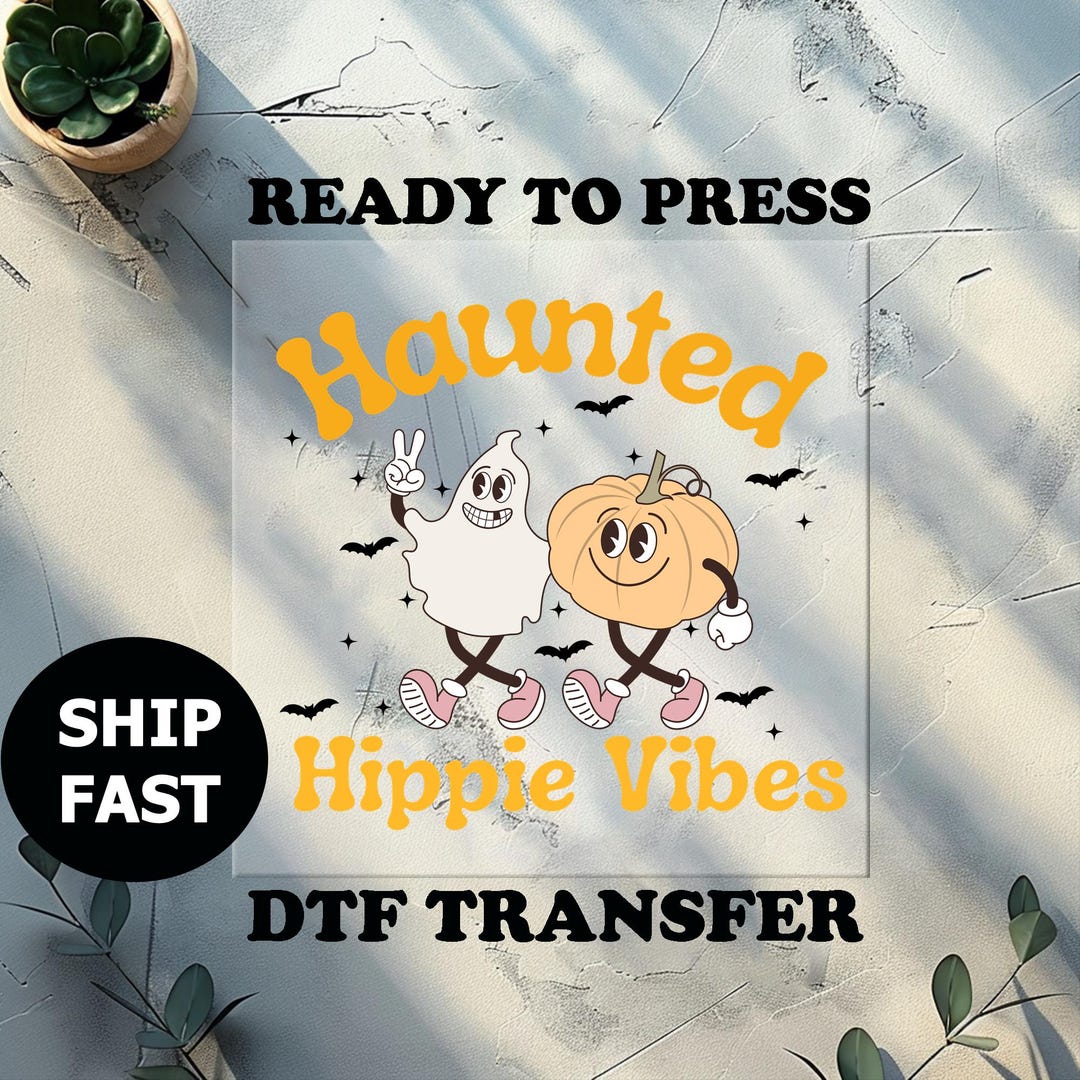 Haunted Hippie Vibes DTF Transfer: Ready to Press Design Dtf - Etsy