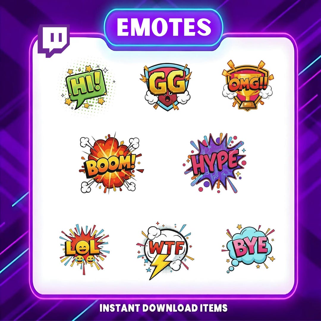Animated Emotes, Twitch Emotes, Discord Emotes, Twitch Sub Emotes, GG Emote, Lol Emote, Boom ...