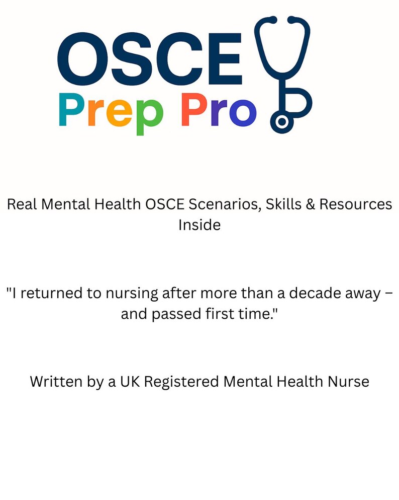 Mental Health OSCE Prep: UK Nurse Exam Scenarios, Skills Guide (PDF ...