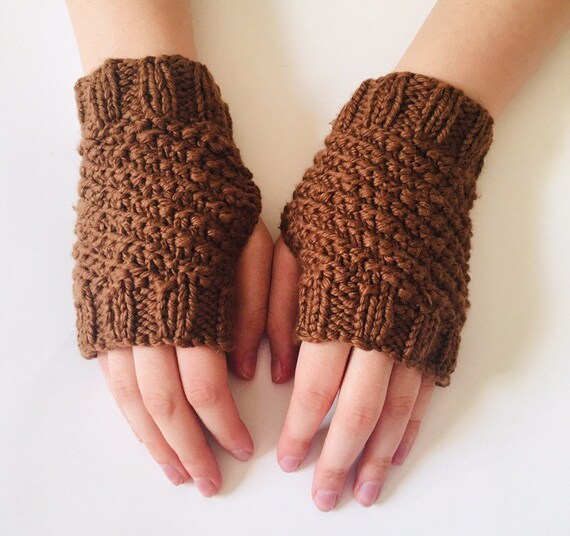 Cute as a Pinecone Cozies Womens Brown Organic Cotton Fingerless Gloves Etsy Ireland
