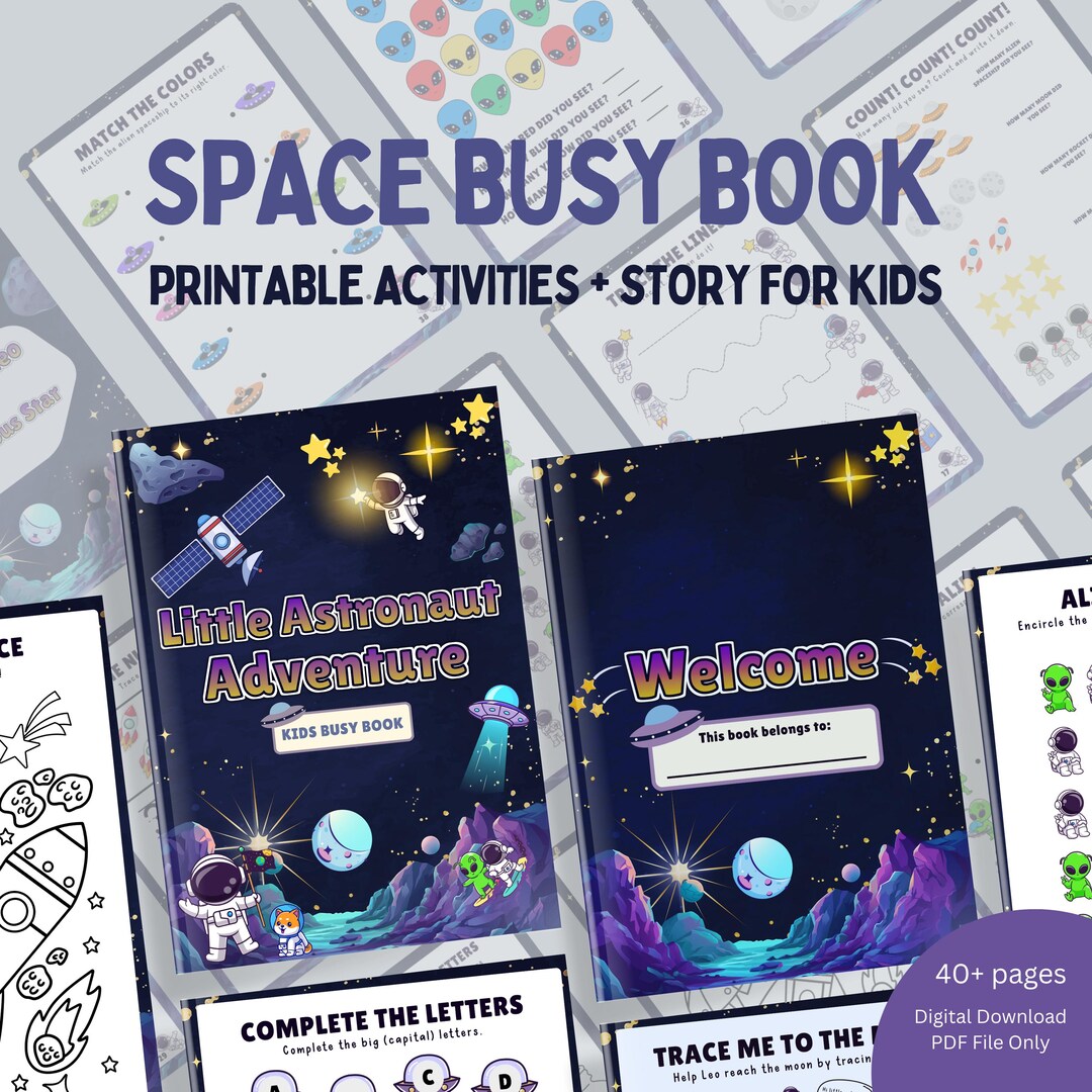 Space Busy Book: Kids' Learning Activities, Story, Numbers (PDF ...