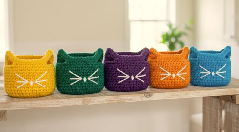 Beginner Crochet Cat Basket PDF Pattern | Instant Digital Download - Etsy