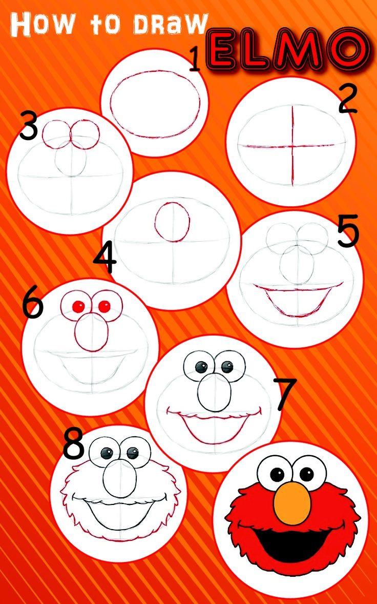 How to Draw Elmo Digital L Prints SVG PNG SVG - Etsy