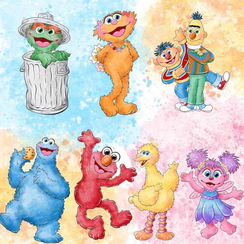 Elmo and Friends SVG and PNG File - Etsy