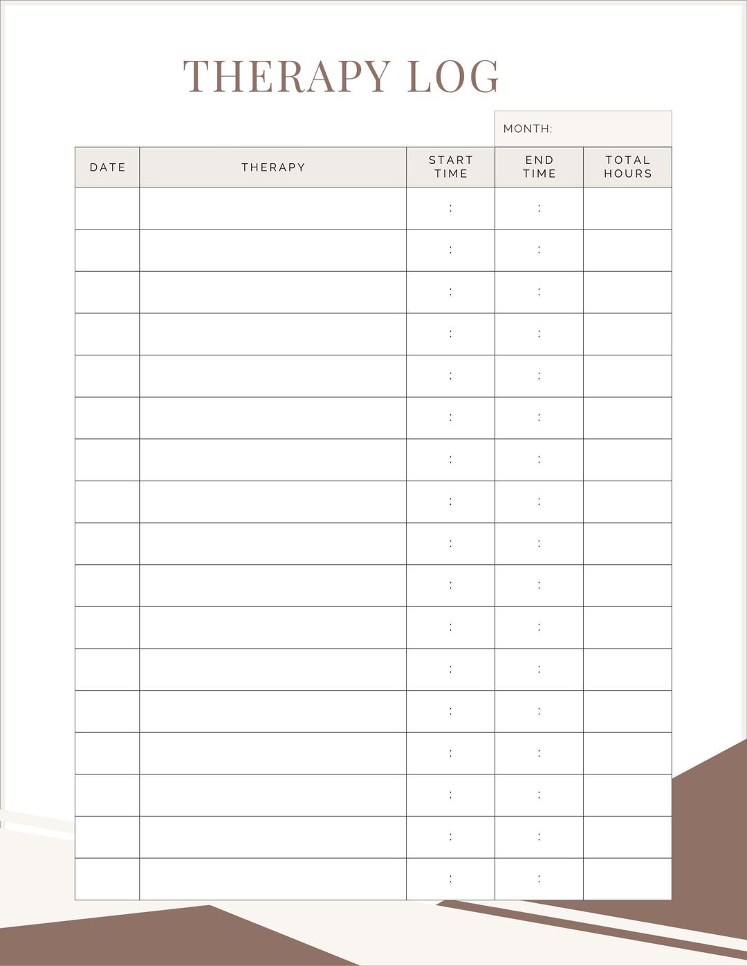 Therapy Log Printable | Appointment & Session Tracker | Mental Health ...