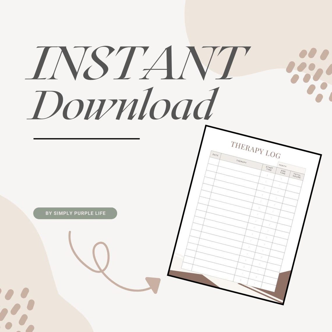 Therapy Log Printable | Appointment & Session Tracker | Mental Health ...