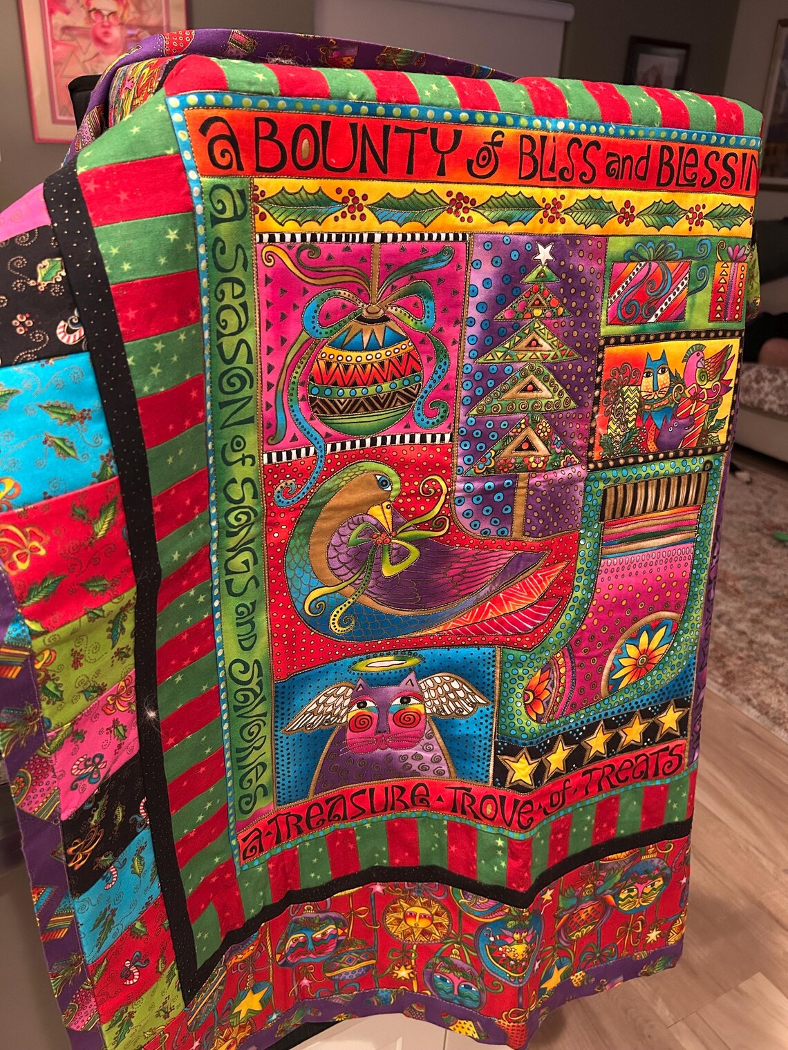 Laurel Burch Quilt Wall Hanging – Handmade Folk Art, 31 X 42 - Etsy