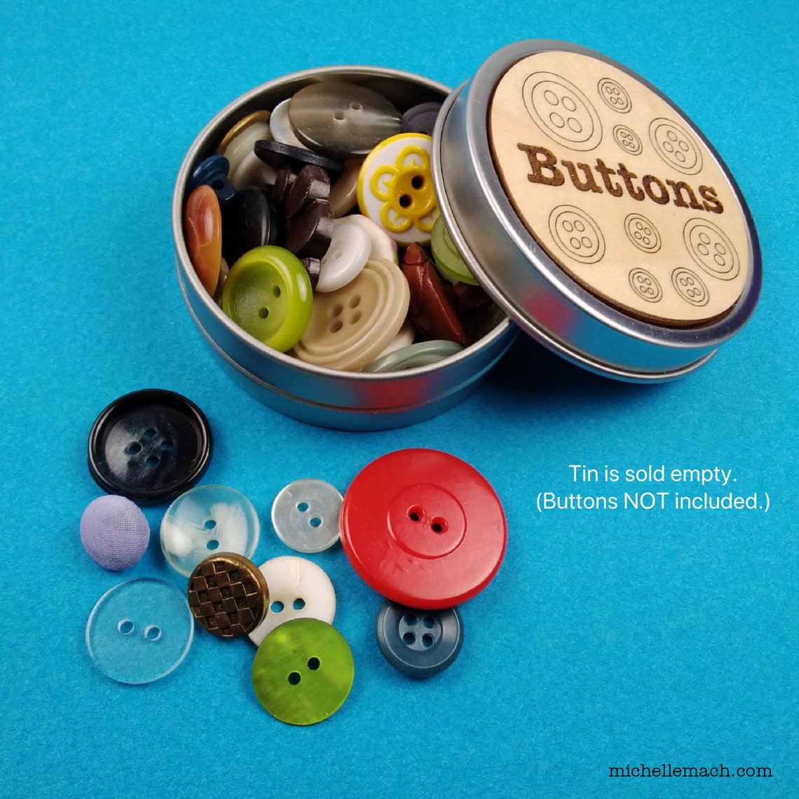 Button Tin Box With Lid Sewing Storage - Etsy