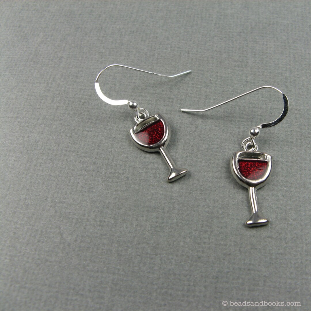 Red Wine Earrings With Sterling Silver Ear Wires - Etsy