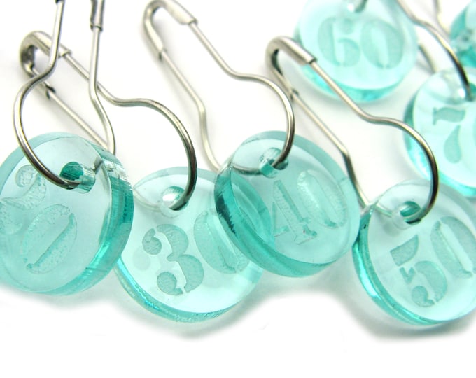 Row Number Stitch Markers for Knitting or Crochet (numbered 10-100) - Etsy