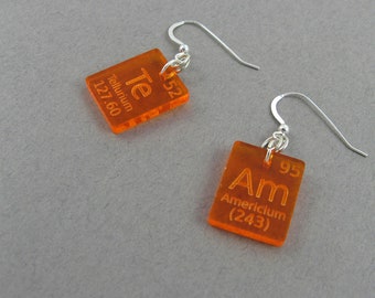 Element Earrings Periodic Table Jewelry for Friendly Science - Etsy