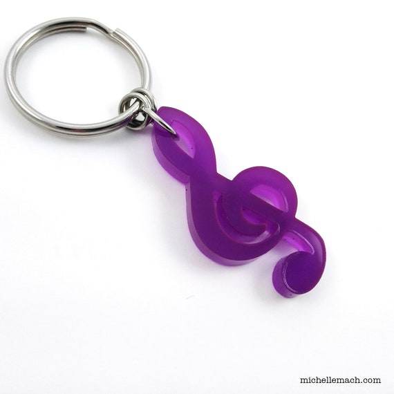 Treble Clef Keychain for Music Lover - Etsy