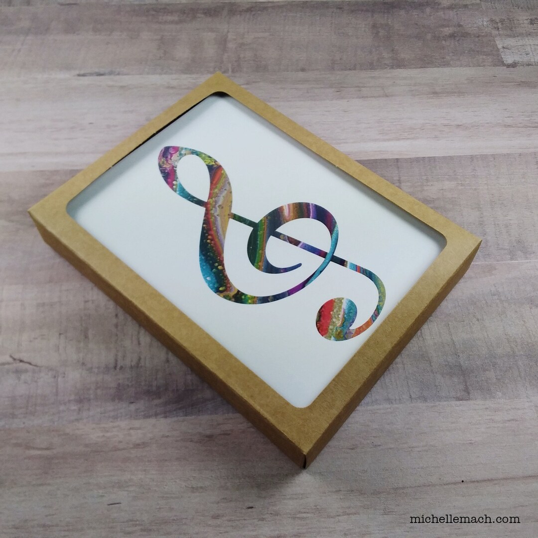 Set of 5 Colorful Treble Clef Cards Boxed Gift Set - Etsy