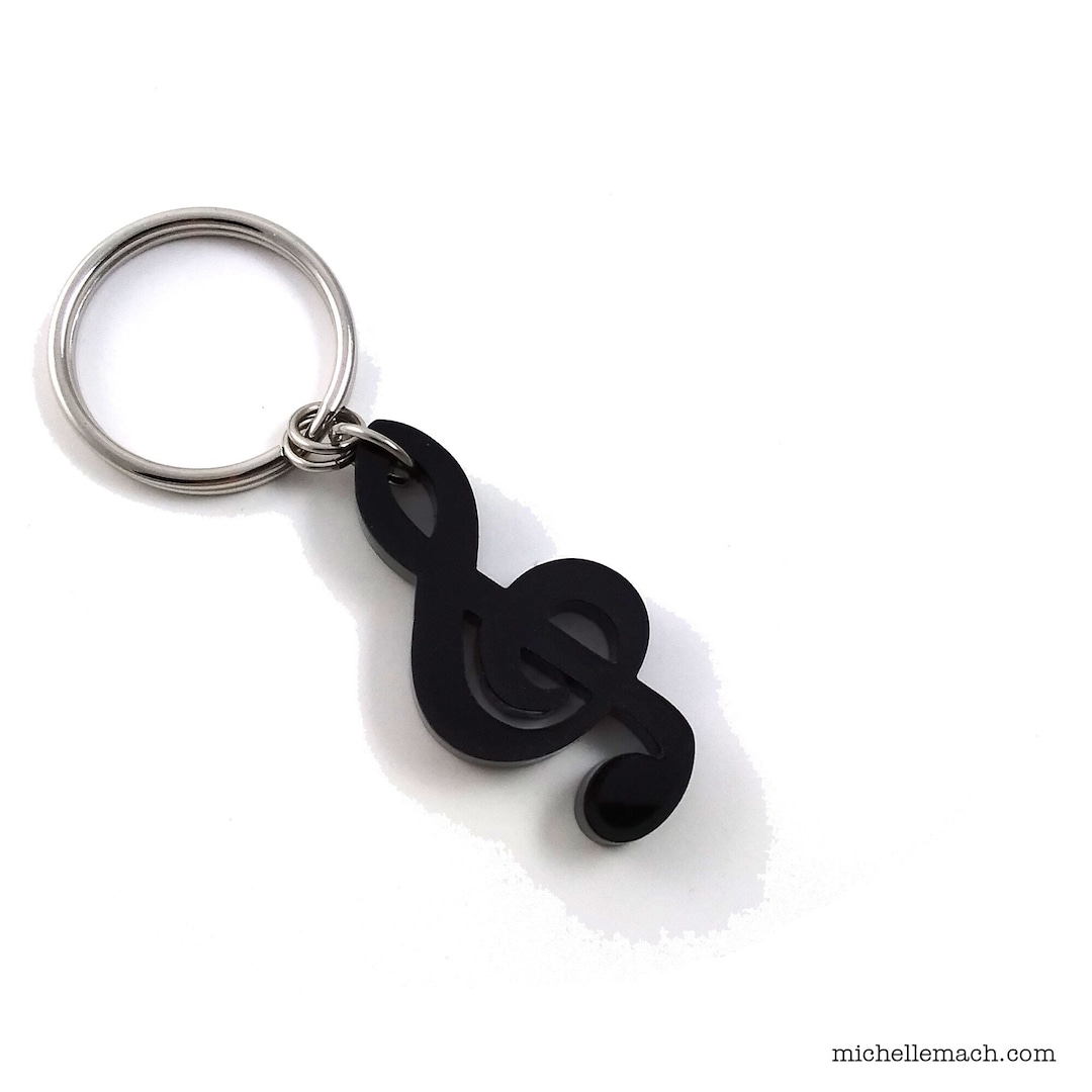 Treble Clef Keychain for Music Lover - Etsy