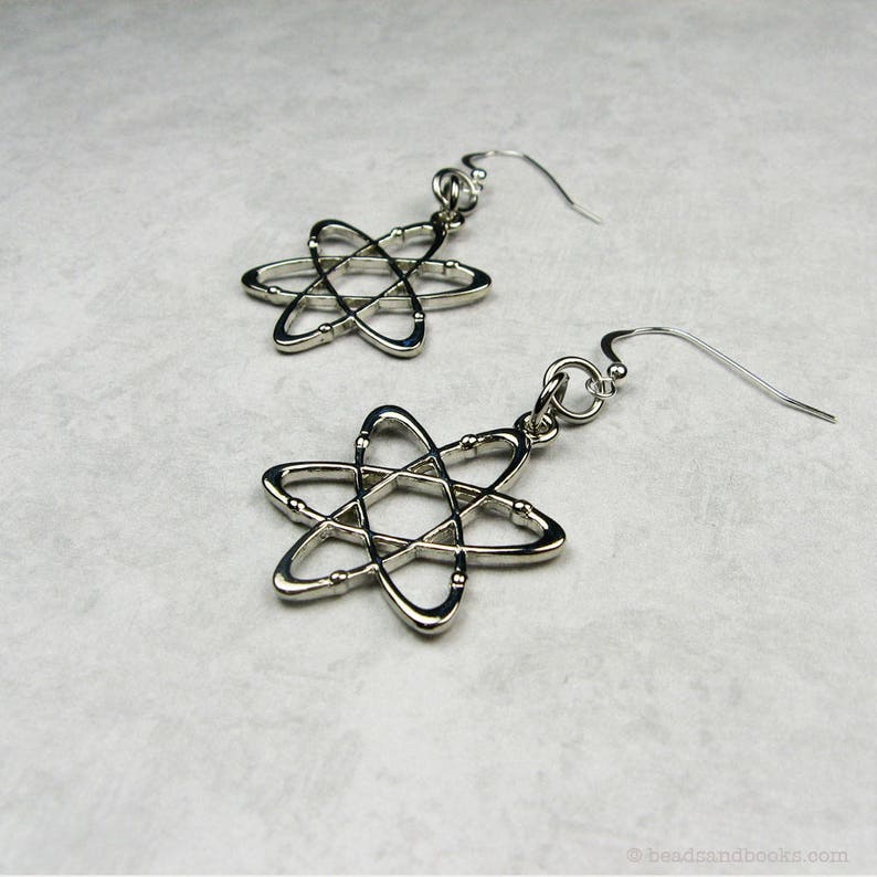 Atom Earrings Science Jewelry Atomic Geekery Gift | Etsy