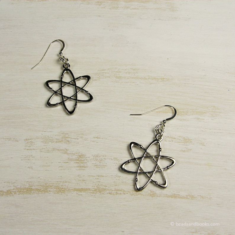 Atom Earrings Science Jewelry Atomic Geekery Gift | Etsy