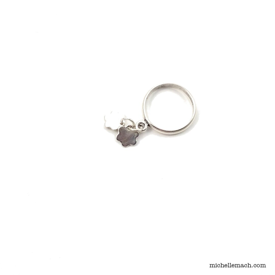 Sterling Silver Flower Dangle Ring - Size 6 - Etsy