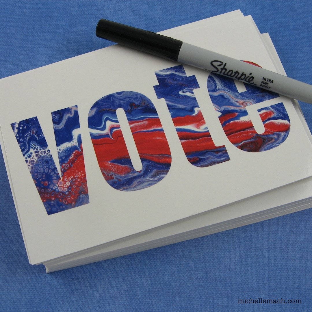 Vote Postcards in Red, White, and Blue for U.S. Election - Set of ...