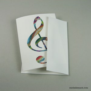 Set of 5 Colorful Treble Clef Cards - Boxed Gift Set - Etsy