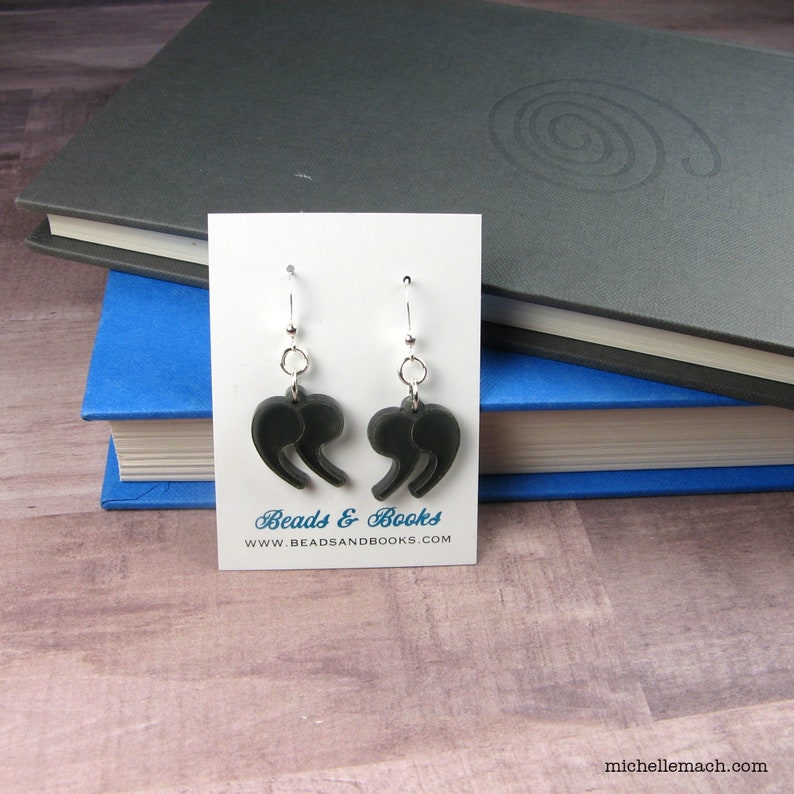 Quotation Mark Earrings - Punctuation Jewelry for Author - Etsy
