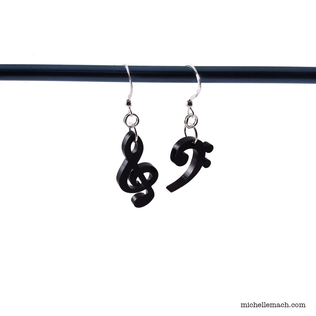 Treble Clef and Bass Clef Earrings - Etsy