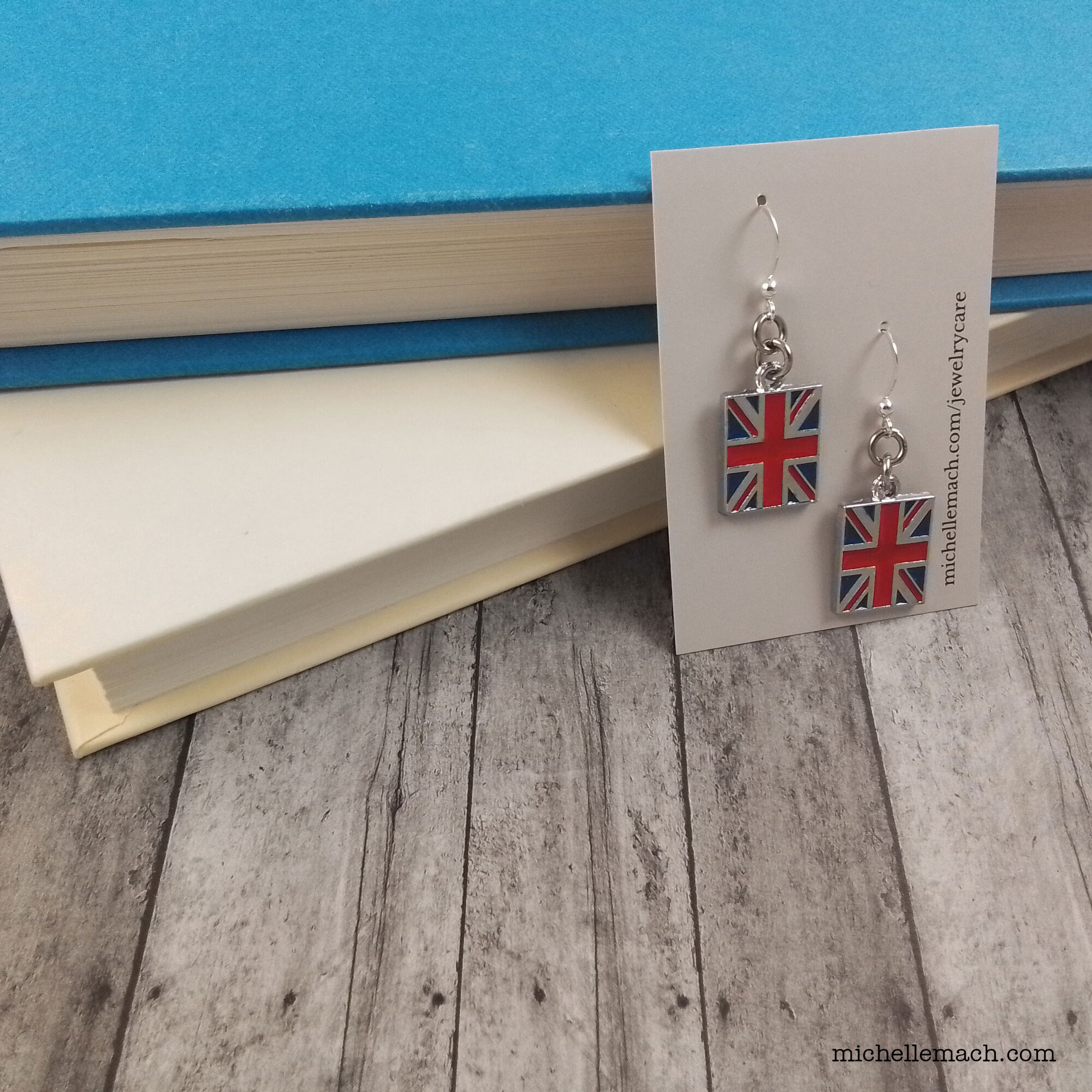 United Kingdom Flag Earrings With Sterling Silver Ear Wires - Etsy