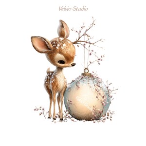 Christmas Baby Deer Clipart Set: Festive Winter Collection, 16 PNG ...