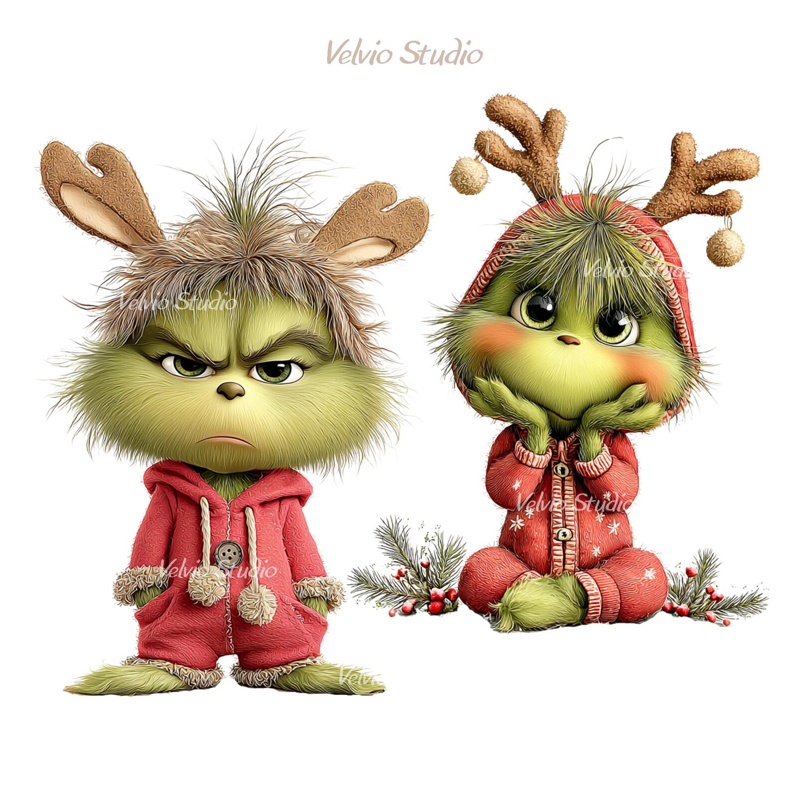 Christmas Baby Grinch Clipart Set: 45 PNG & JPG Files Included (digital ...