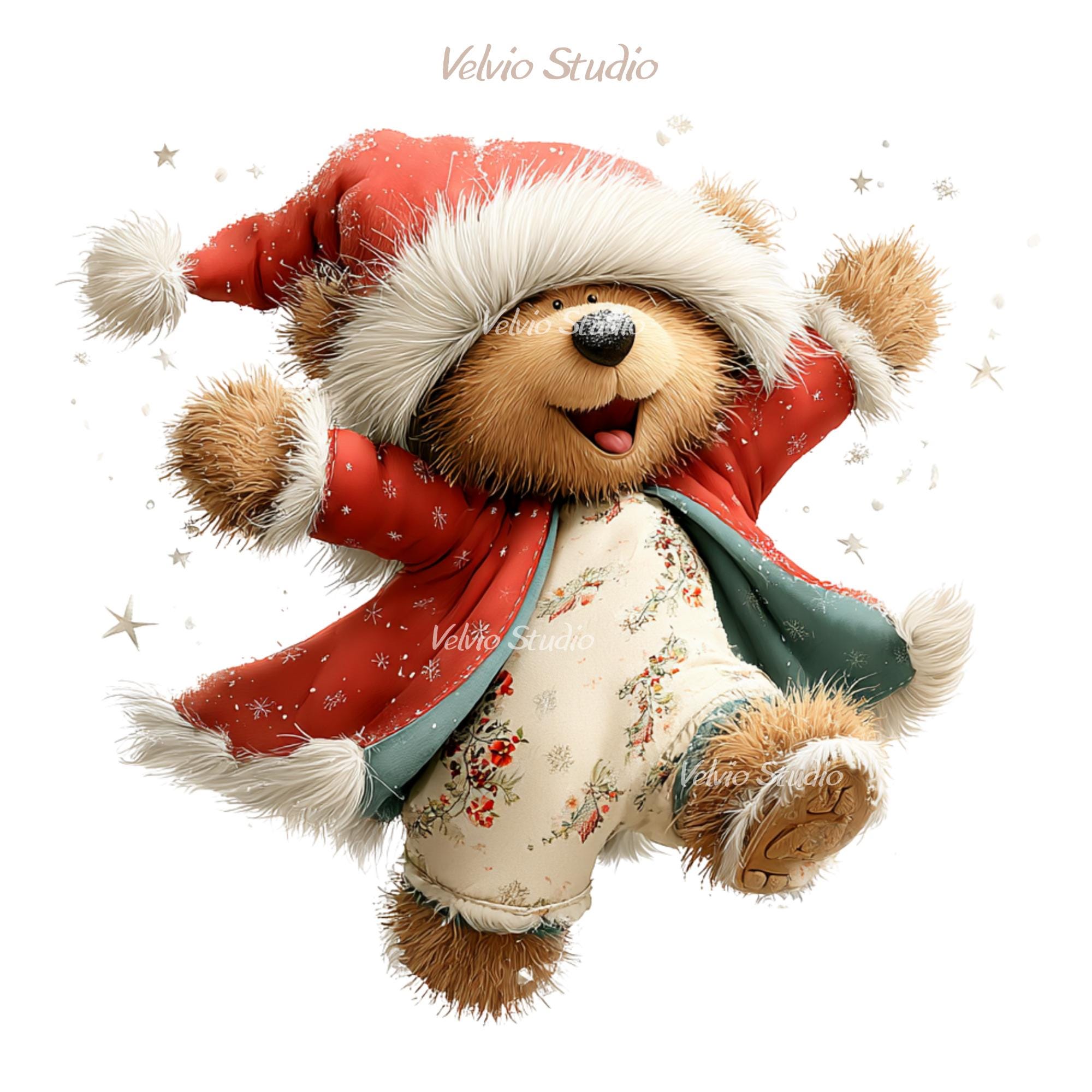 Teddy Bear Clipart Set: Festive Winter Illustrations, 23 PNG & JPG ...