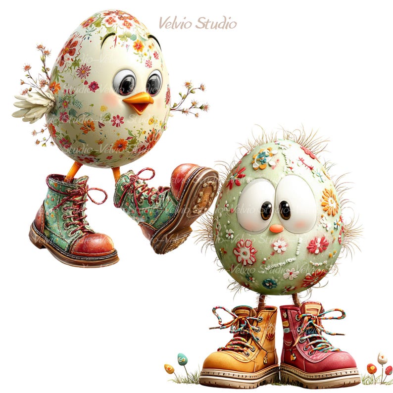 Quirky Easter Egg Clipart Set: 55 PNG & JPG Files (digital Printable ...