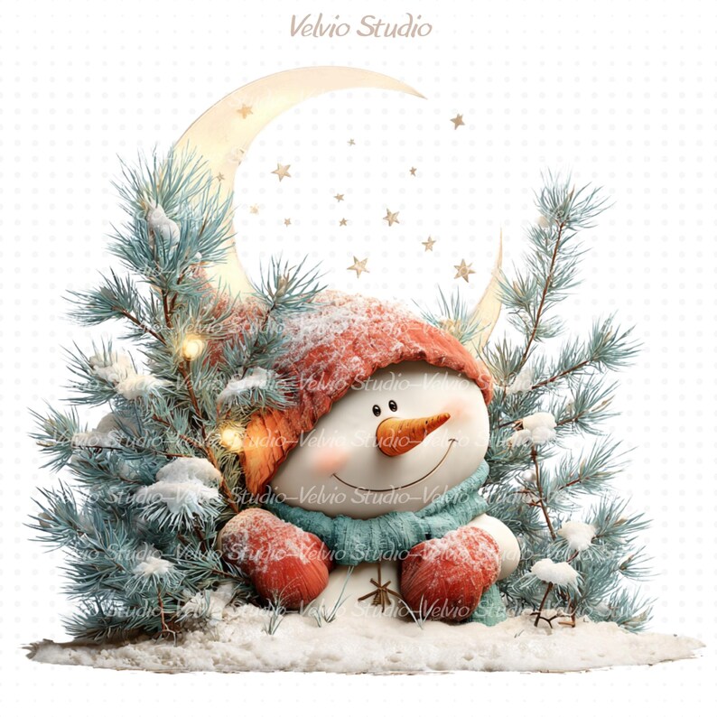 Peeking Snowman Clipart Set: Winter and Christmas Graphics, 25 PNG ...