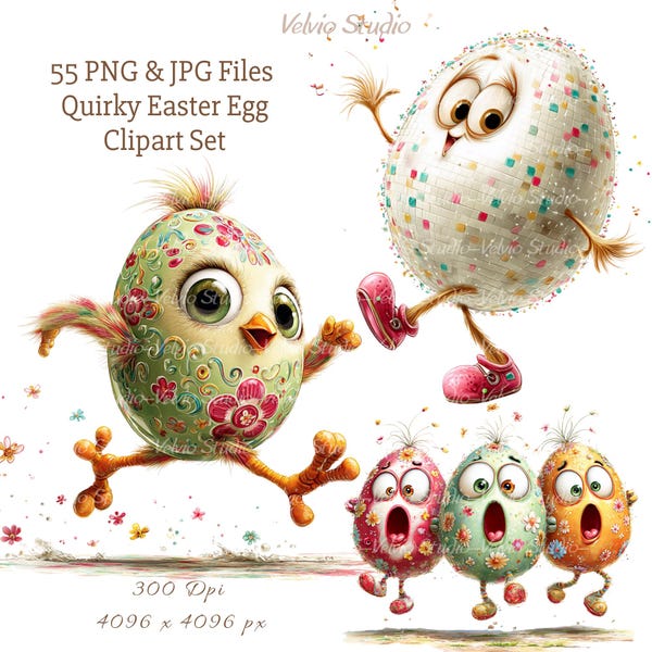 Easter Eggs Clipart 15 - Etsy UK