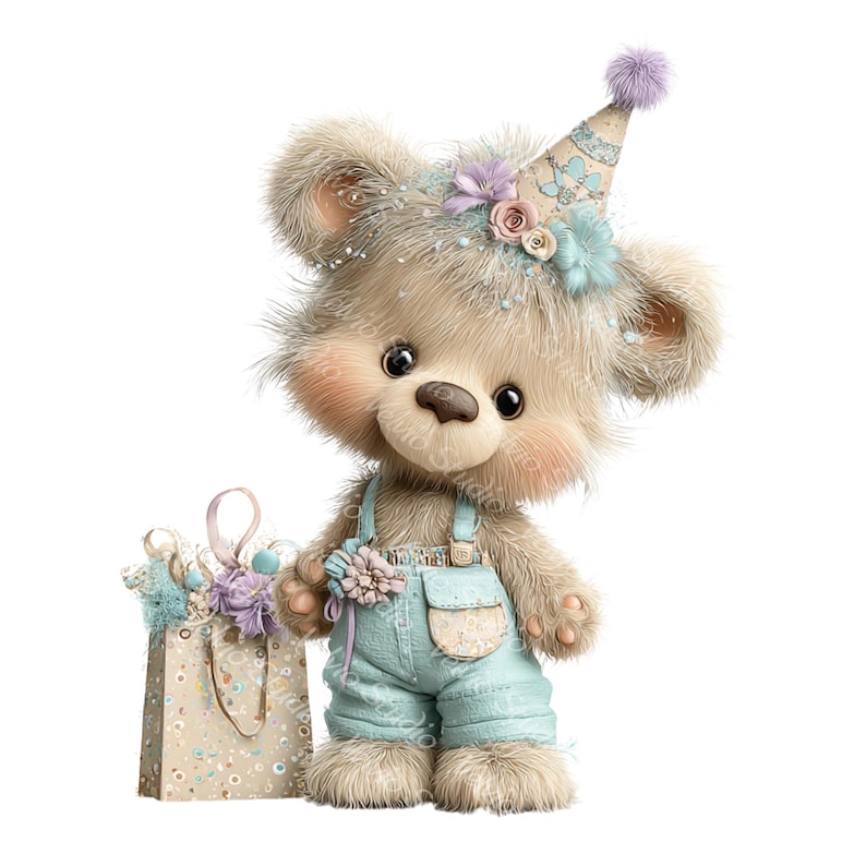 Birthday Bears Clipart Set: 10 Png Files (digital Download) - Etsy